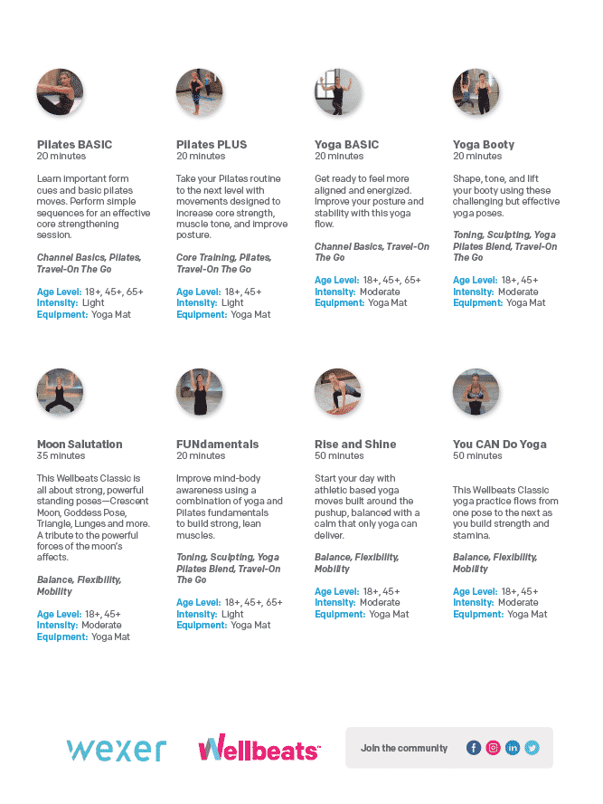 Wellbeats classes on the Wexer platform - Wexer